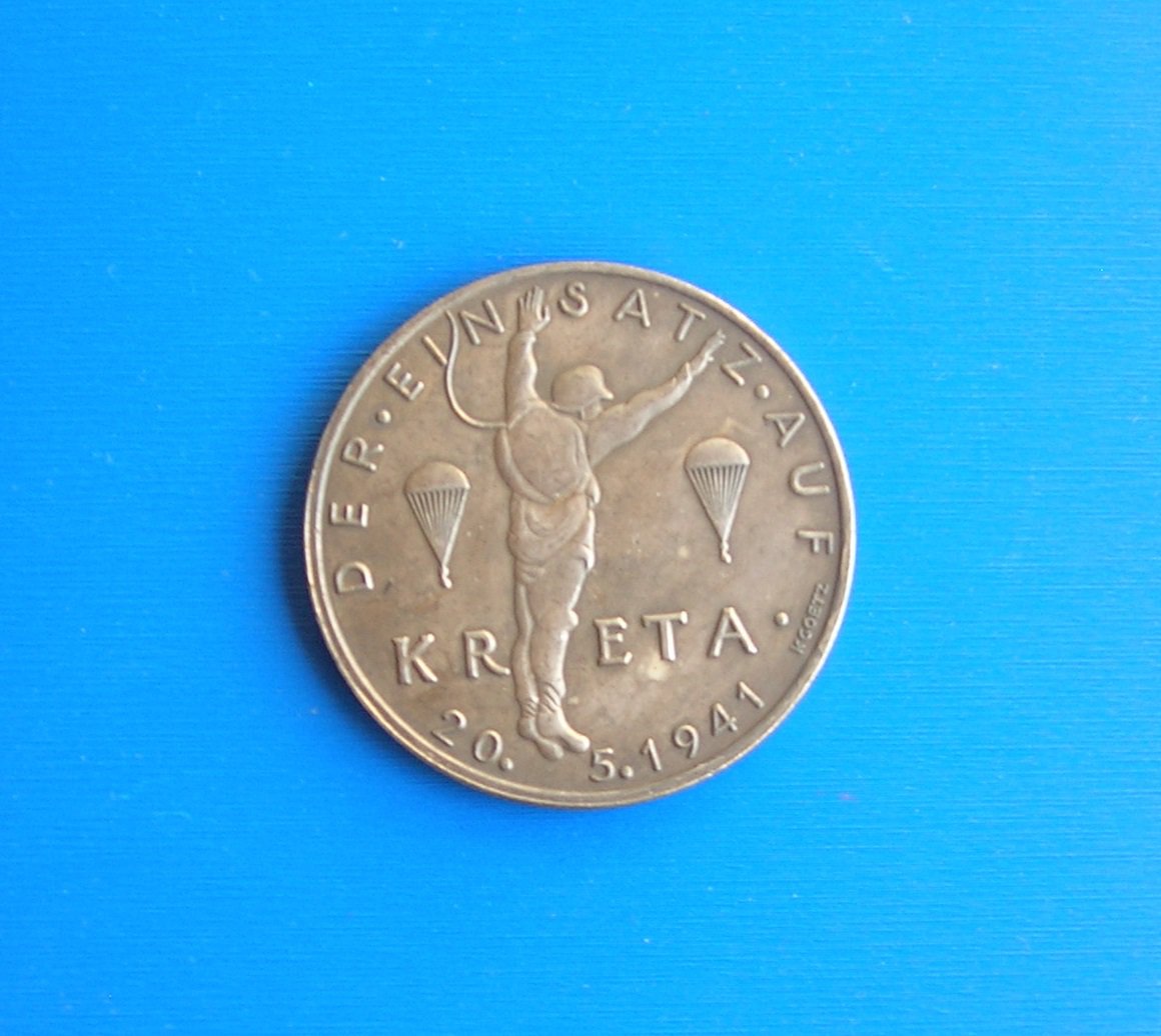 WW2 Hitler Nazi Germany Battle of Crete 1941 Luftwaffe 5 ReichsMark Coin