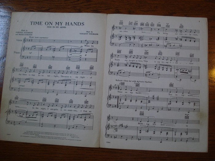 TIME ON MY HANDS/VINCENT YOUMANS-1958/ HAROLD ADAMSON