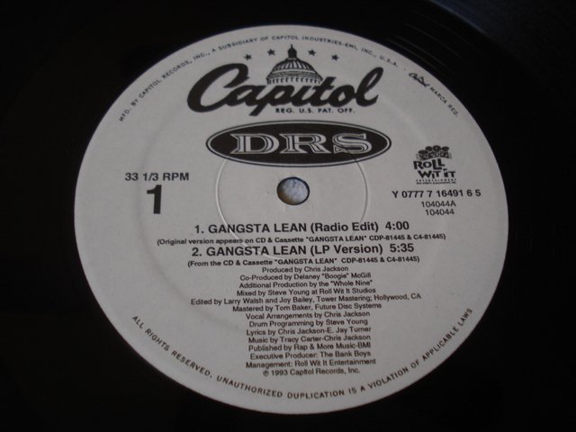 DRS-GANGSTA LEAN/1993-CAPITOL- NEAR MINT