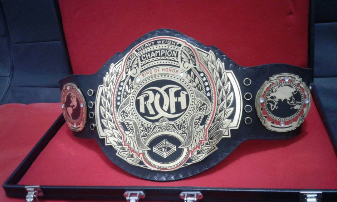 Ring of Honor (ROH) World Heavy Weight Title Champion Belt Leather Gold ...