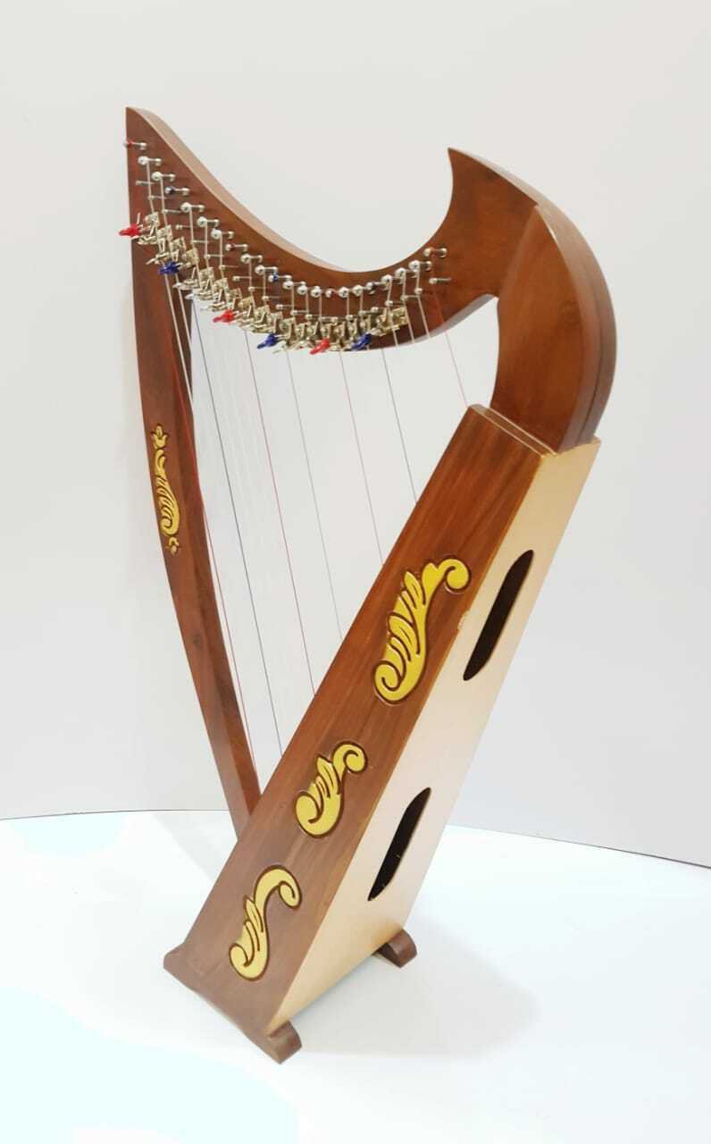 22 Strings Lever Harp Irish Harp Solid Wood, Free Bag, Key and Extra ...