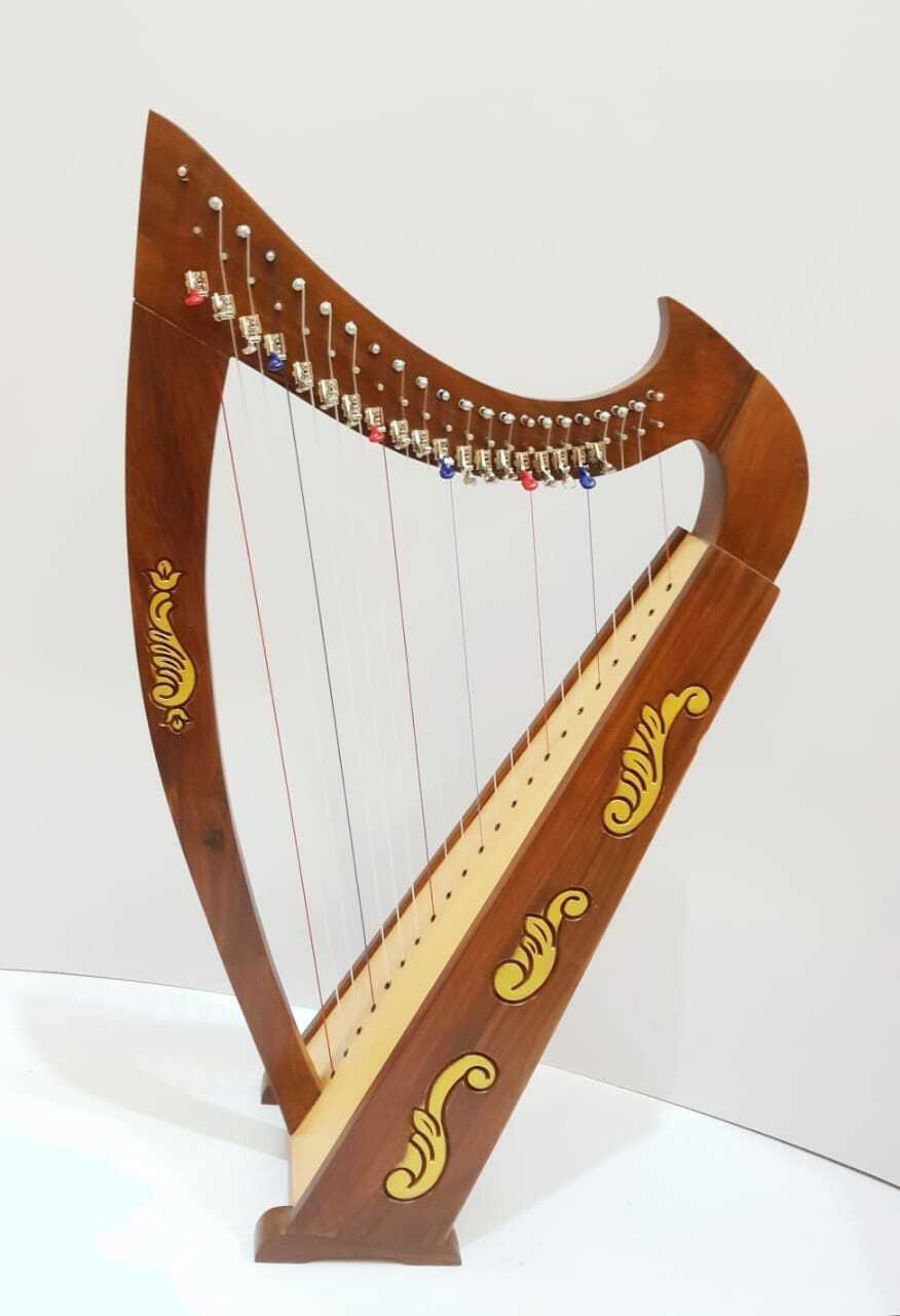 22 Strings Lever Harp Irish Harp Solid Wood, Free Bag, Key and Extra ...