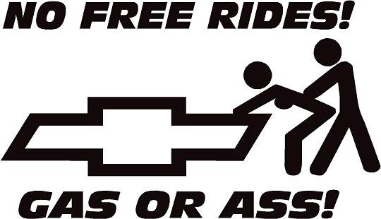No Free Rides Chevy Z71 Silverado Truck Decal/Sticker