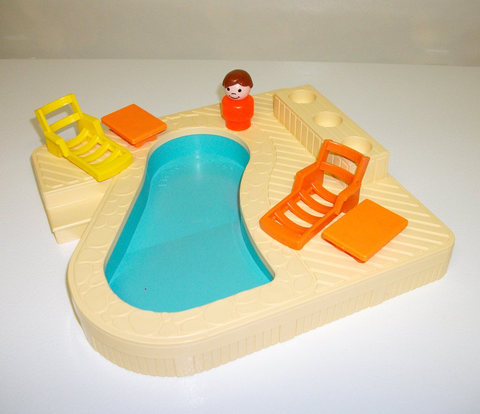 Little People Swimming Pool set - vintage Fisher Price 2526 fp 1986