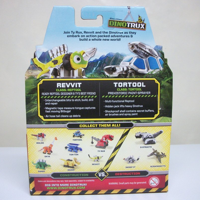 DinoTrux Revvit & Tortool 2-pack diecast toys dreamworks netflix turtle ...
