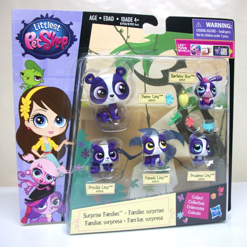 Littlest Pet Shop Surprise Families 5-pack set B1958 Pandas bunny #3903 ...