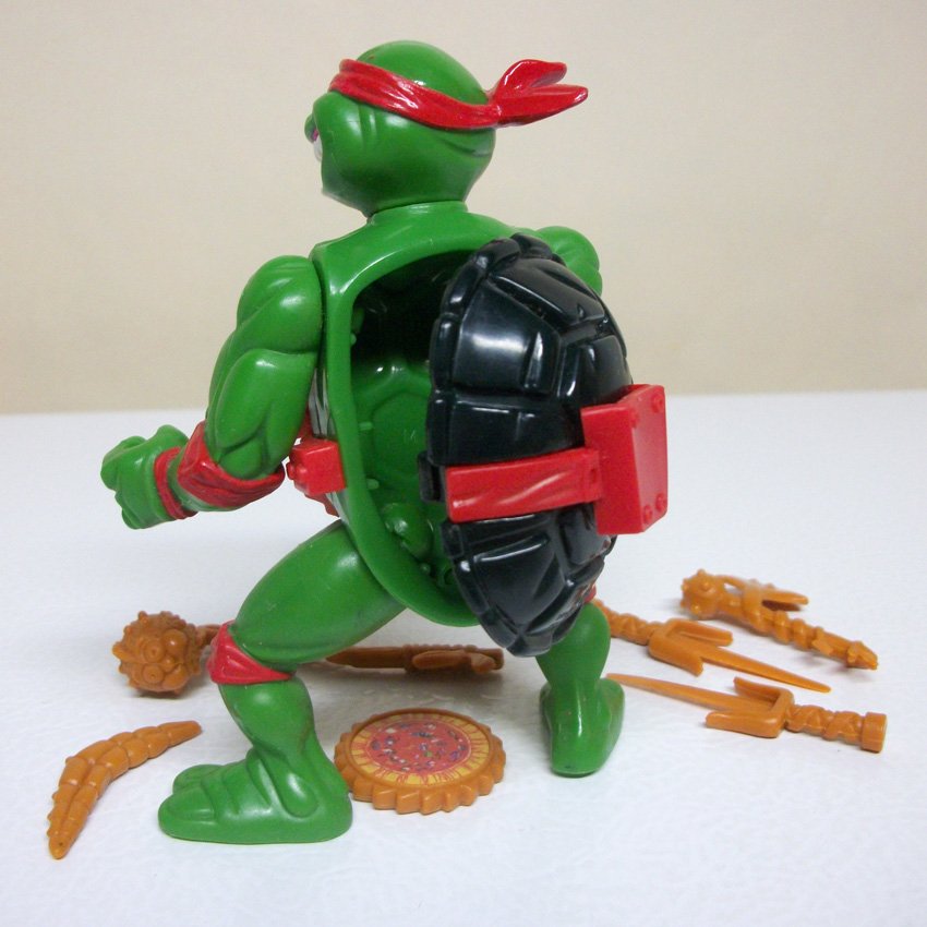 TMNT Storage Shell Raphael 1991 figure vintage raph weapons Teenage ...