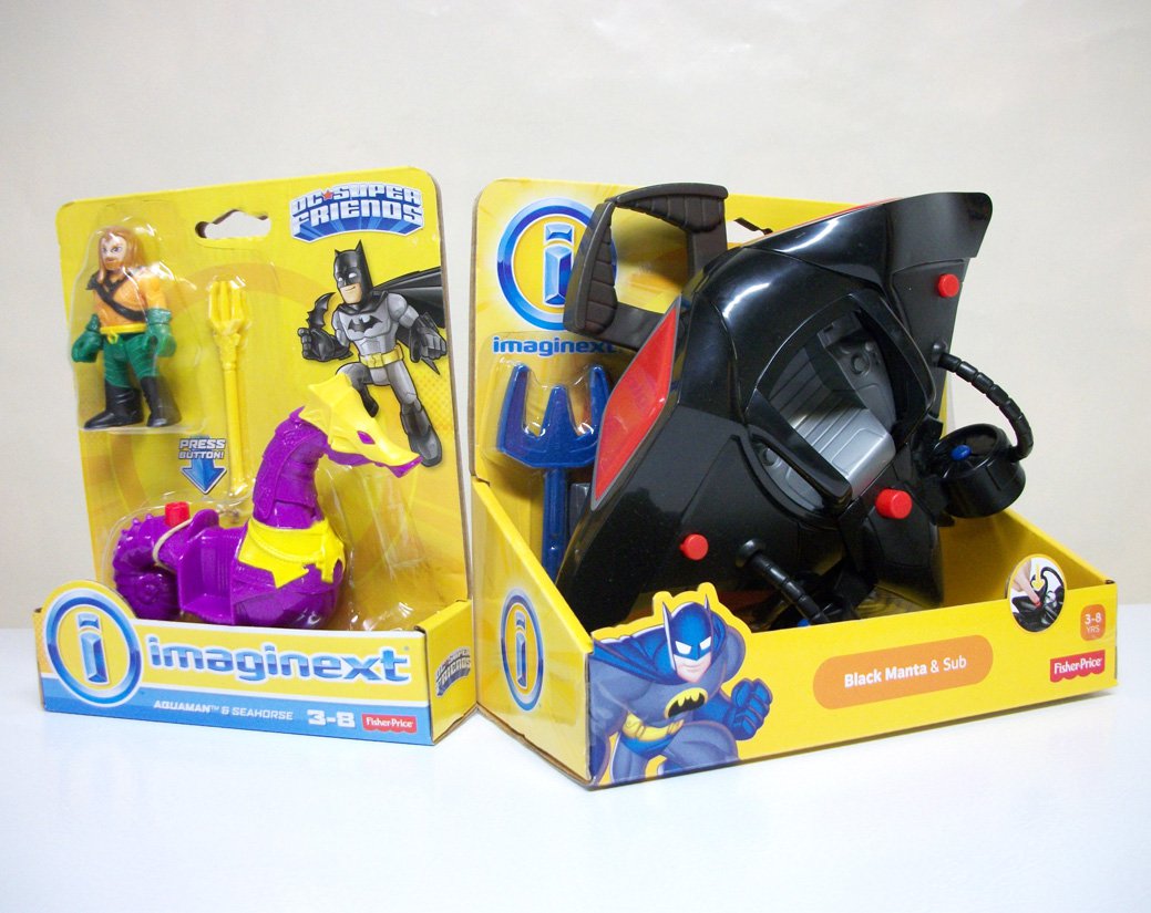 Imaginext Black Manta & Sub set + Aquaman seahorse DC Justice League ...