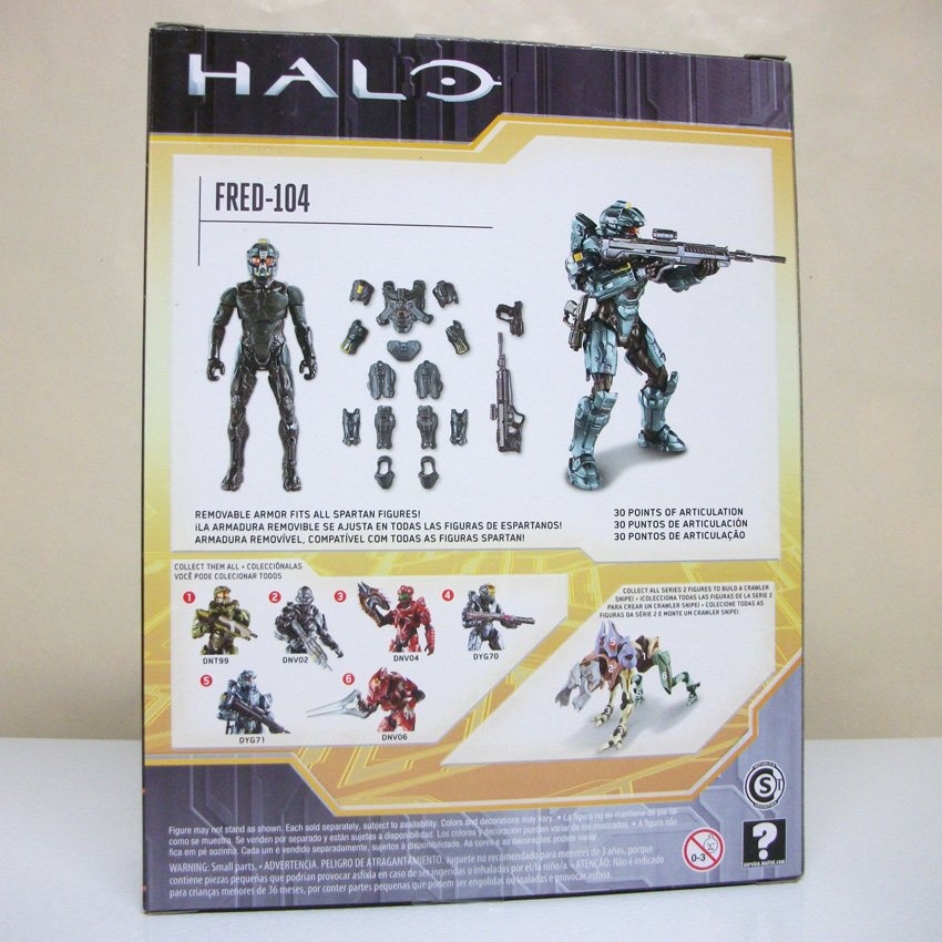 Spartan Fred-104 HALO crawler snipe armor 6" video game figure Mattel 2016