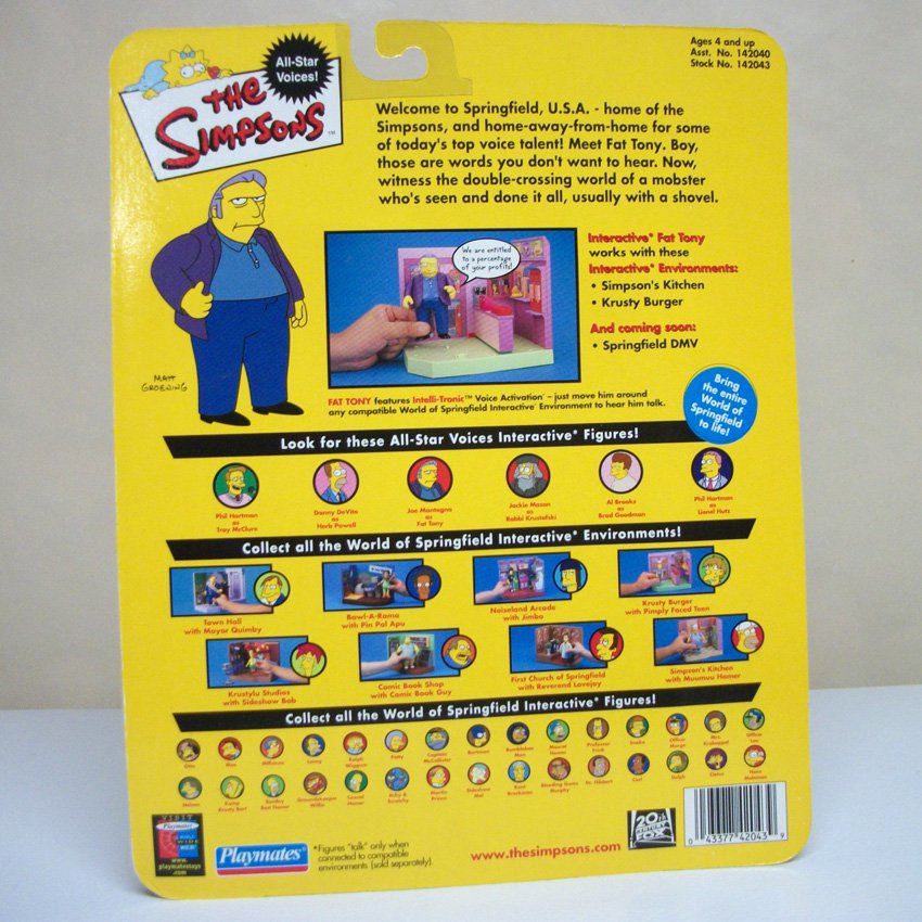 Fat Tony mob boss Simpsons WOS series 1 world of springfield figure all ...