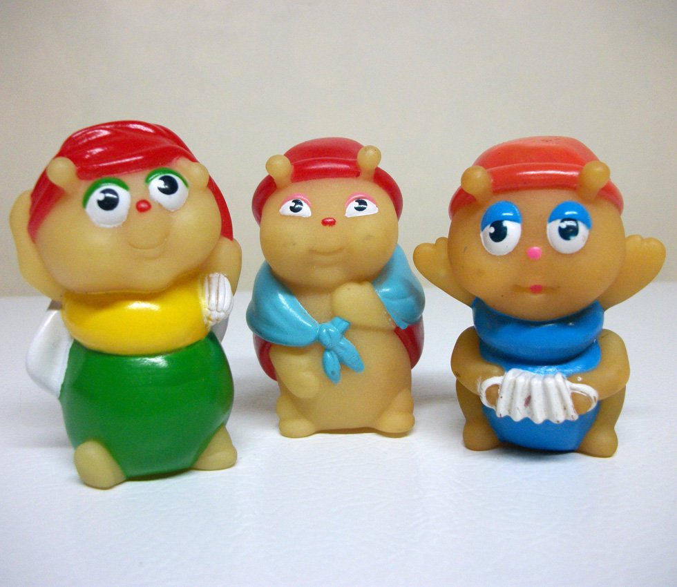 1986 Glo Friends Cricket Granny Clutter bug figures lot of 3 clutterbug ...