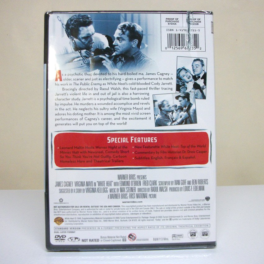 White Heat 1949 DVD James Cagney new sealed drama virginia mayo unrated ...