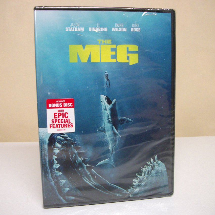 The Meg DVD Rated PG-13 2-disc Jason Statham monster killer shark ...