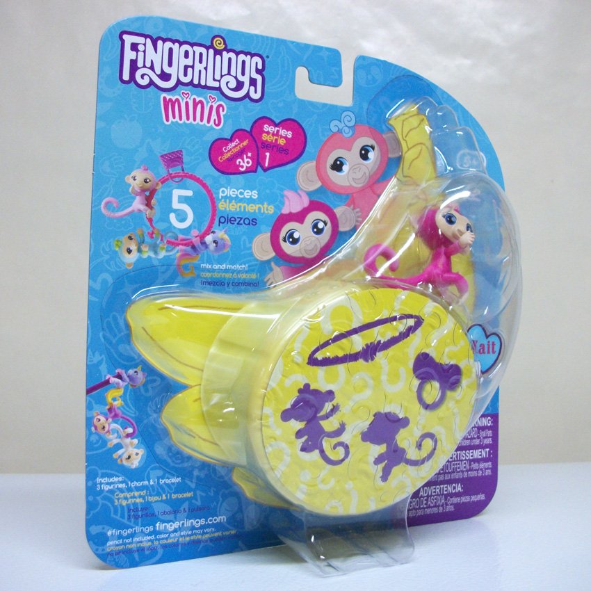 Fingerlings Minis 5-pc set Kait magenta monkey 3 figurines series 1 ...