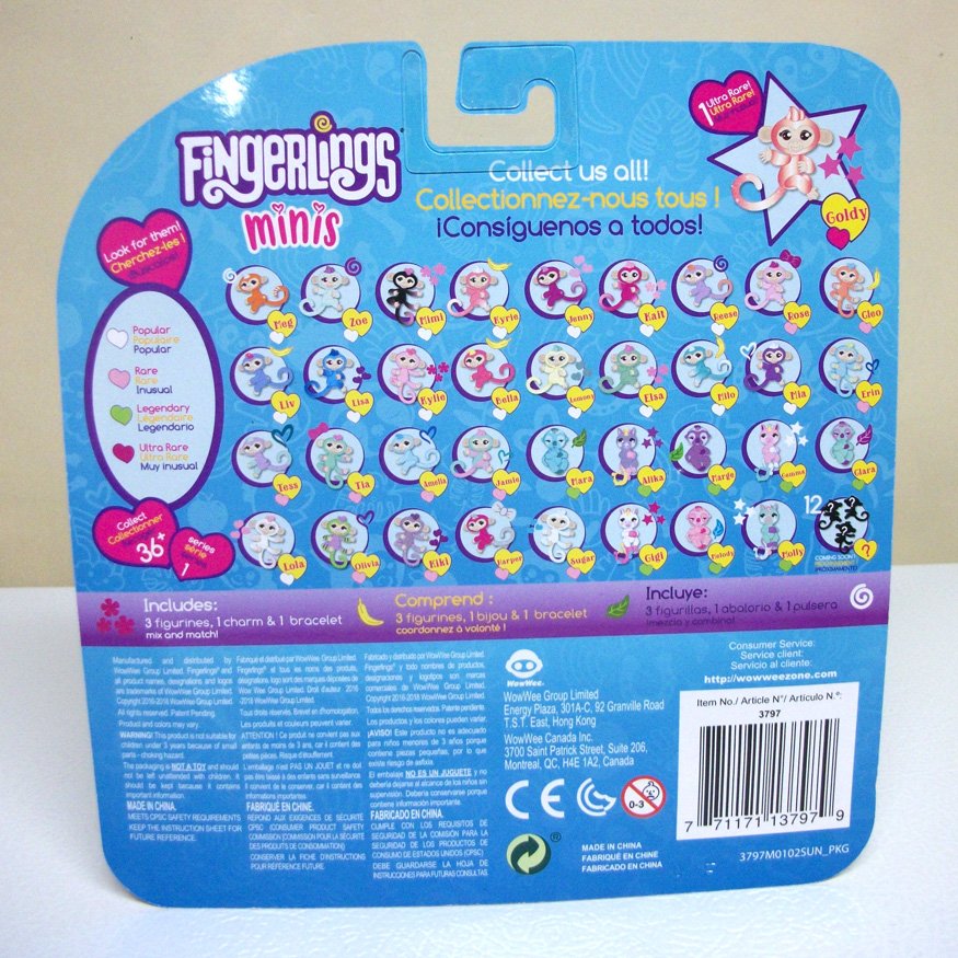 Fingerlings Minis 5-pc set Kait magenta monkey 3 figurines series 1 ...