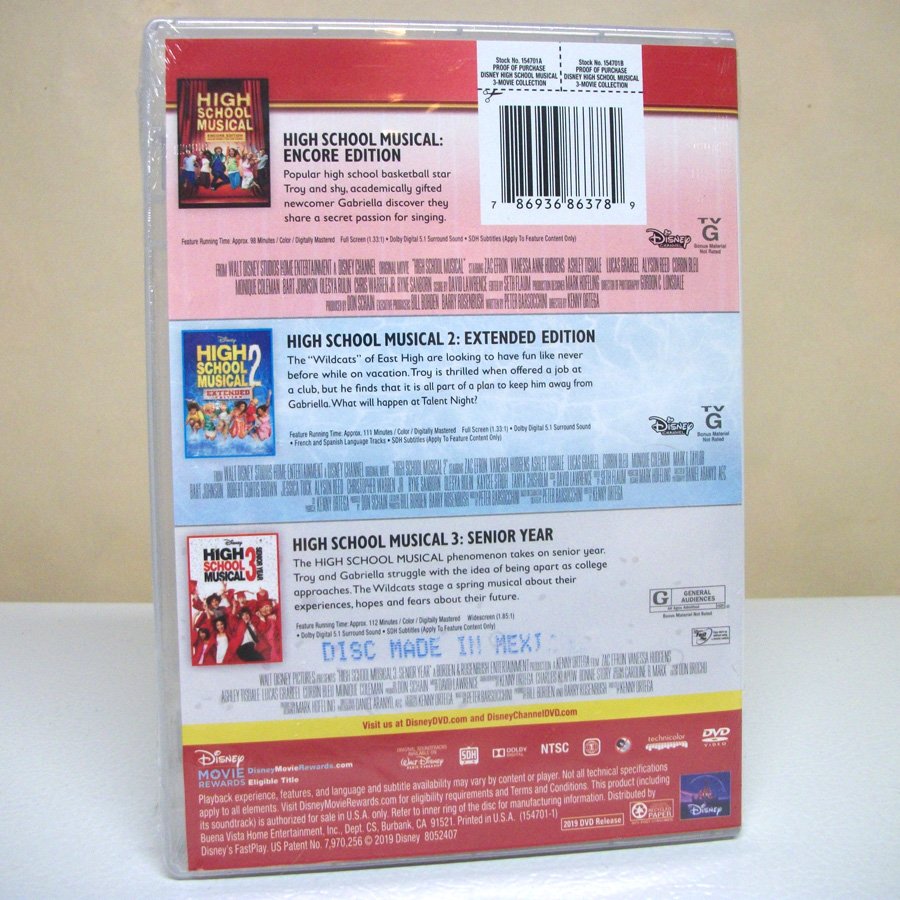 Disney High School Musical 3 Movie Collection DVD set sealed new encore ...