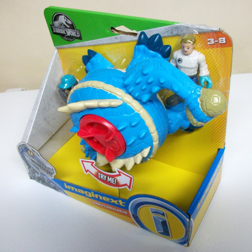 Imaginext Jurassic World Ankylosaurus dinosaur tail swinging spinning ...