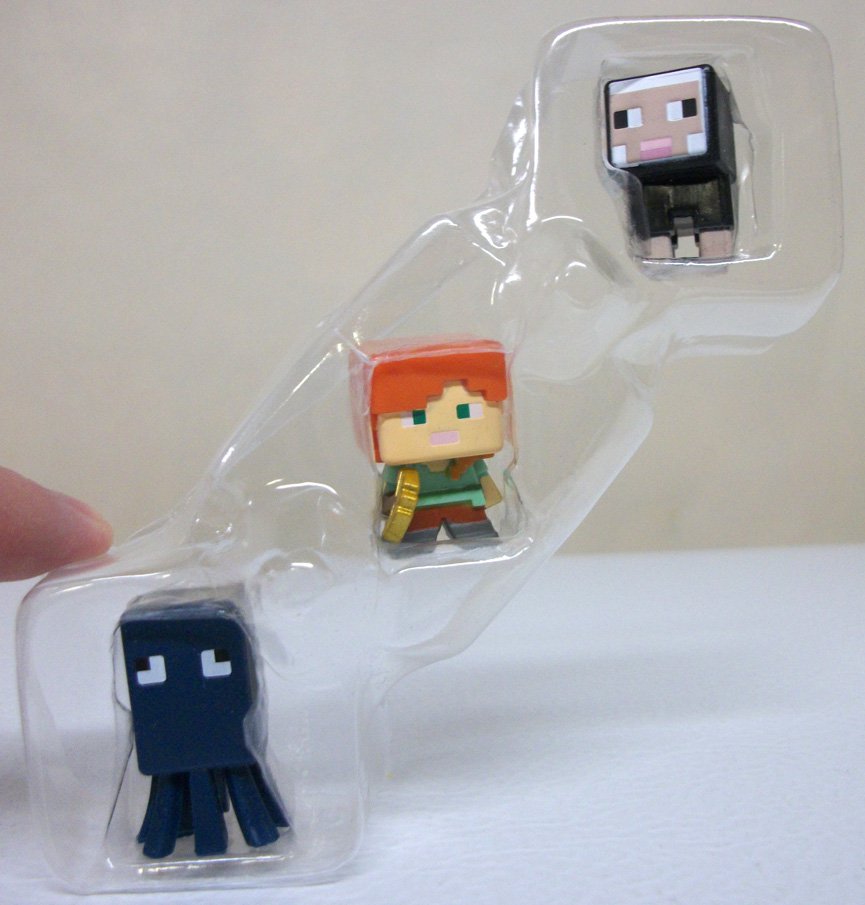 Minecraft 3-pk Alex Squid Black Sheep mini figure 3-pack netherrack ...