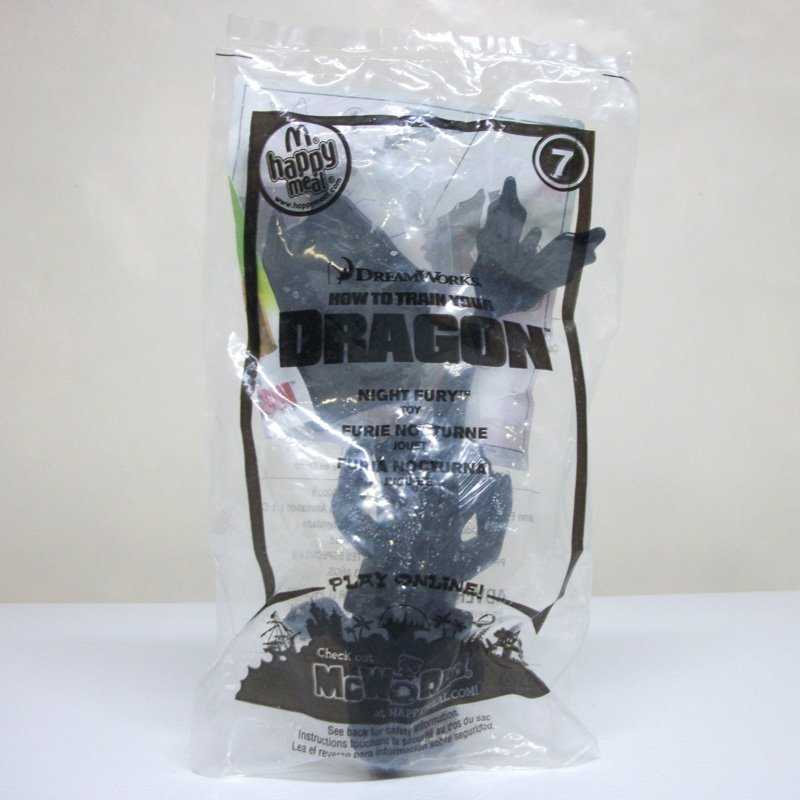 HTTYD Night Fury McDonalds #7 Toothless toy How to Train Your Dragon ...