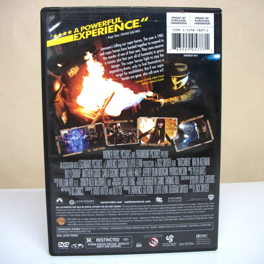 Watchmen DVD Rated R widescreen edition superhero action zack snyder ...