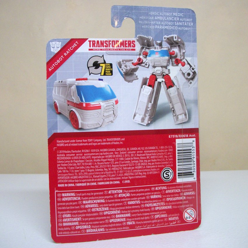 Autobot Ratchet 7-step Transformers white medic ambulance transform ...