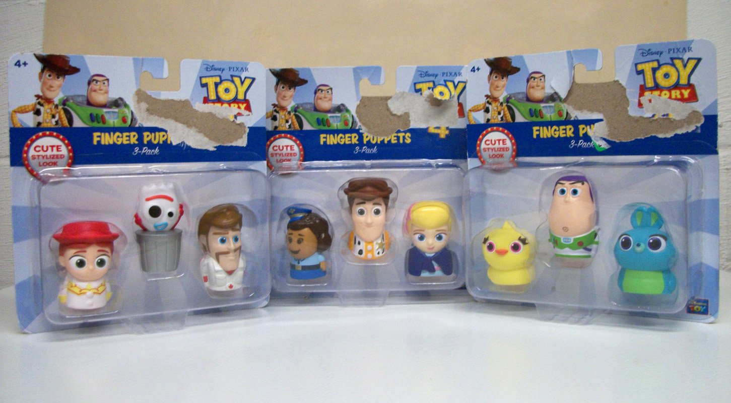 Toy Story 4 finger puppets complete set Buzz Woody Forky Bo Duke 3-pack ...