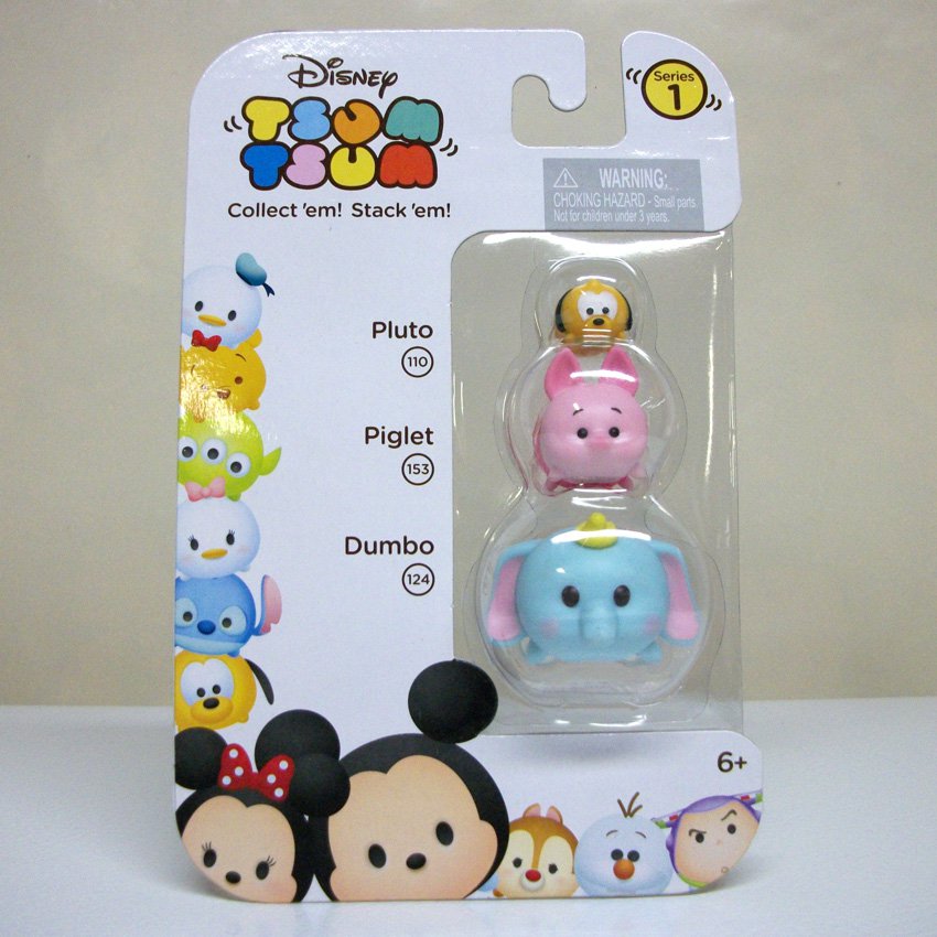 Disney Tsum Tsum Dumbo Piglet Pluto 3 pack series 1 Jakks Pacific 2016