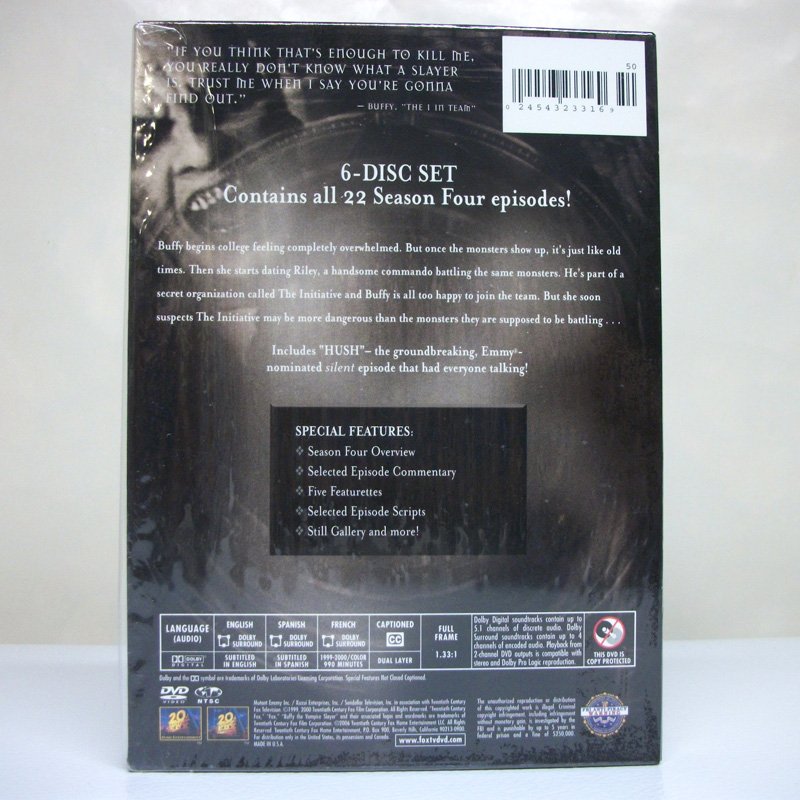Buffy Season 4 The Vampire Slayer Dvd 6 Disc Set Btvs Tv Series