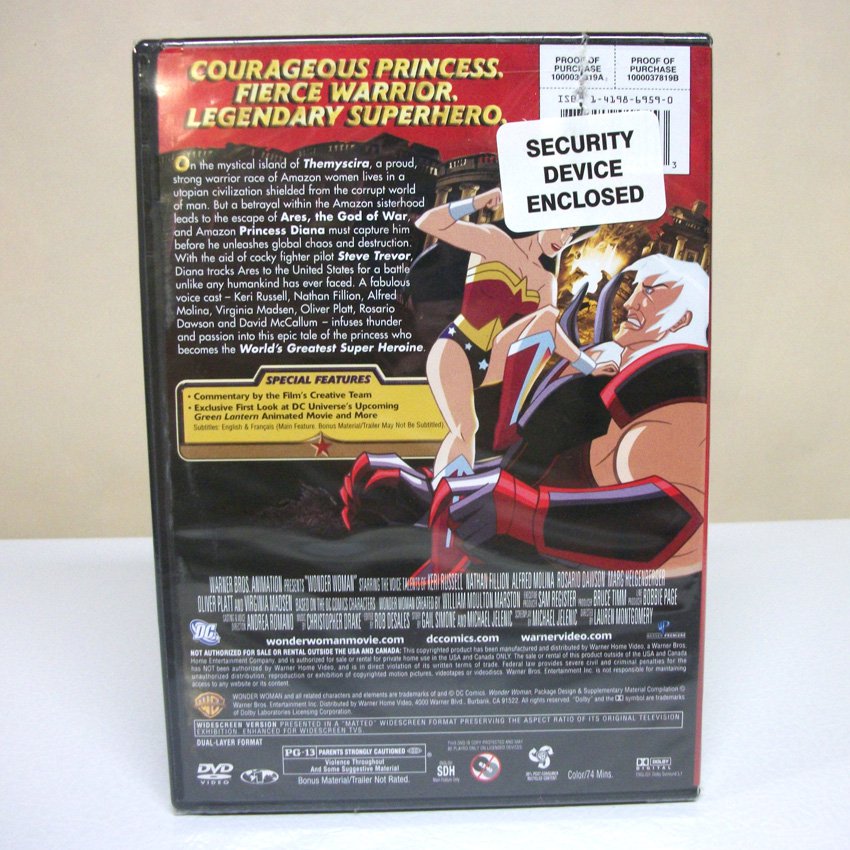 DC Wonder Woman DVD animated new sealed movie PG-13 comics Warner Bros ...