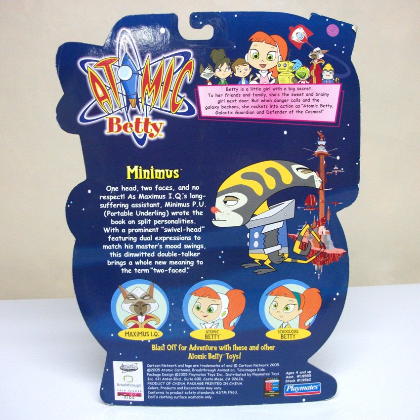 2005 Atomic Betty Minimus figure Cartoon Network bubble damage ...