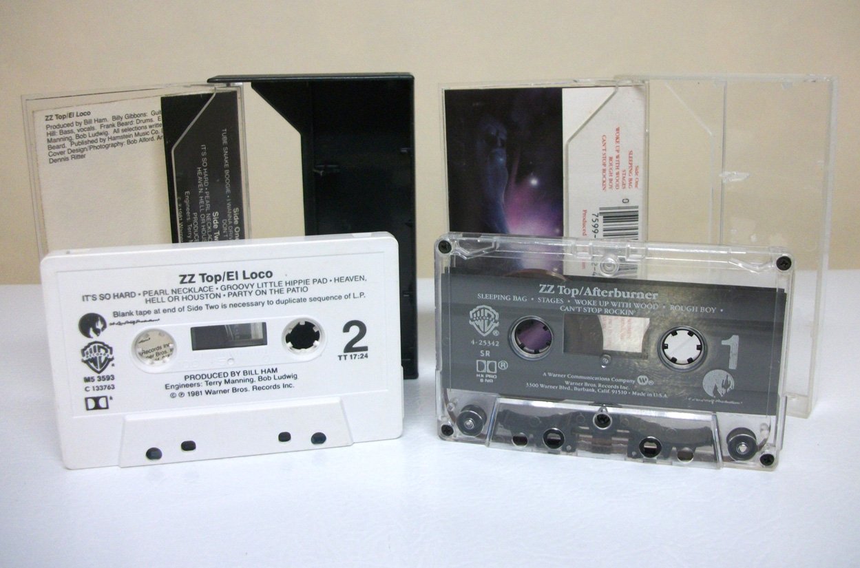ZZ Top lot of 2 cassette tapes El Loco Afterburner rock beards Warner ...