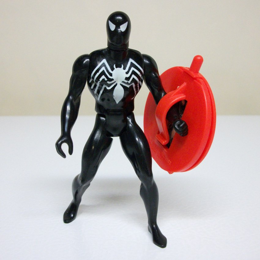 Marvel Secret Wars Black Spider-man figure w/ shield vintage symbiote ...