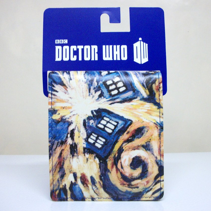 Van Gogh Tardis wallet Doctor Who bi-fold blue starry night exploding ...