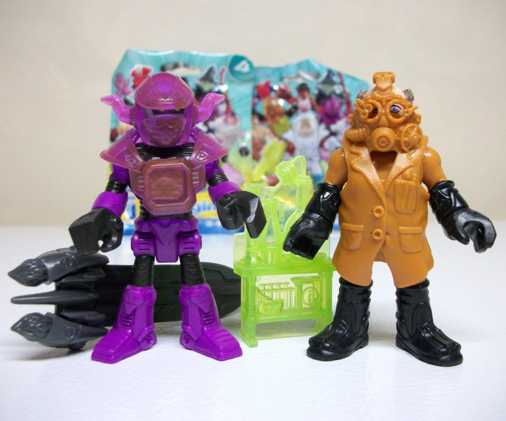 Imaginext 4 Mad Scientist & Robot Alien blind bag figures lot purple ...