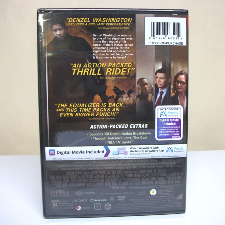 The Equalizer 2 DVD new sealed Denzel Washington no digital action ...