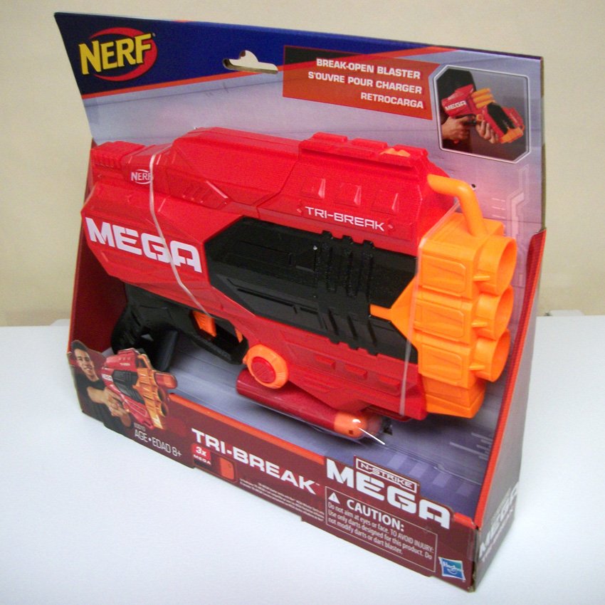 Nerf Tri-Break gun Mega blaster break open n-strike foam whistler dart Hasbro 2017