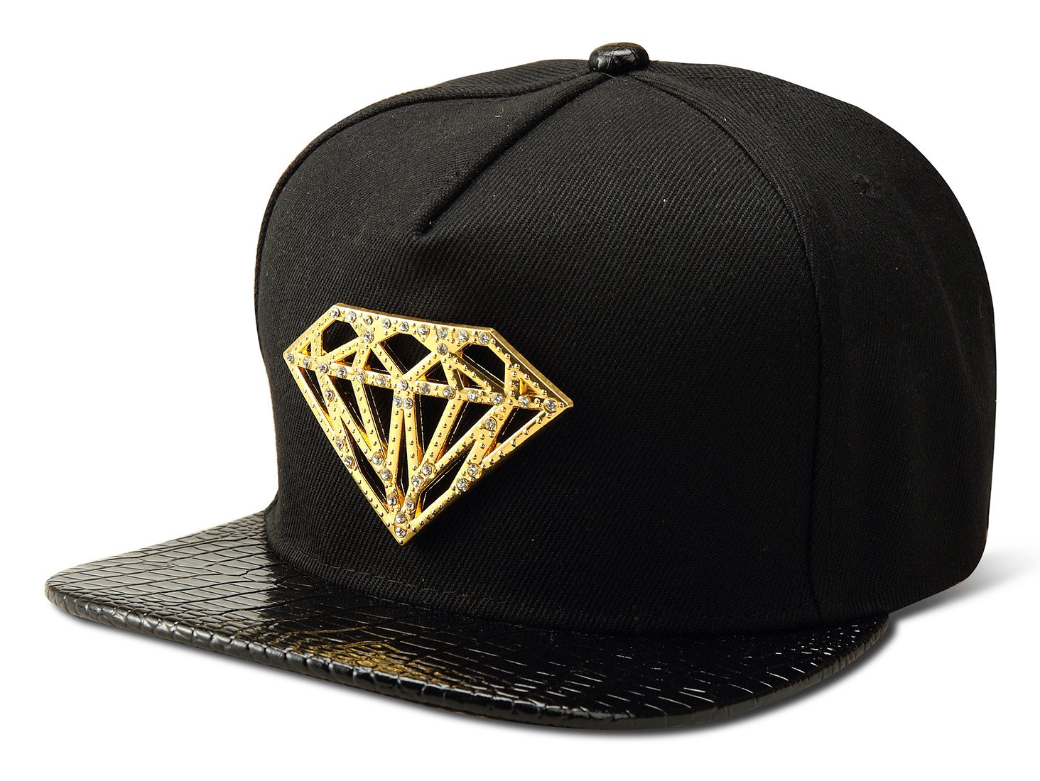 2015 Hip Hop Style Czech Rhinestone Womens Mens Diamond Black Baseball ...