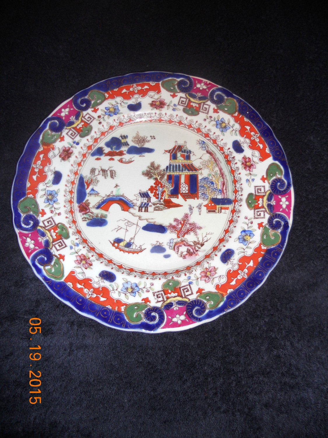 ANTIQUE MASONS IRONSTONE PLATES 10.75" PEKING JAPAN UNDERSIDE DESIGN ...