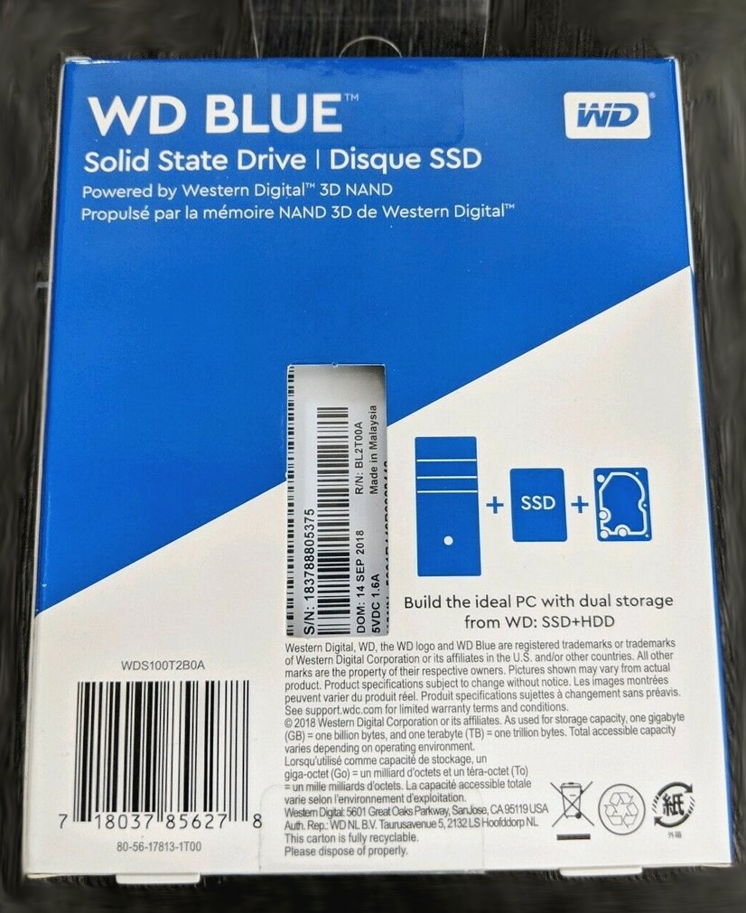 WD 1TB Blue 3D NAND SATA 2.5 inch SSD - WDS100T2B0A