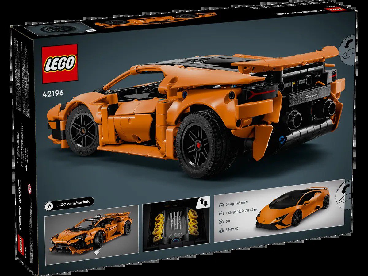 LEGO Technic Lamborghini Huracan Tecnica Orange 42196 Set