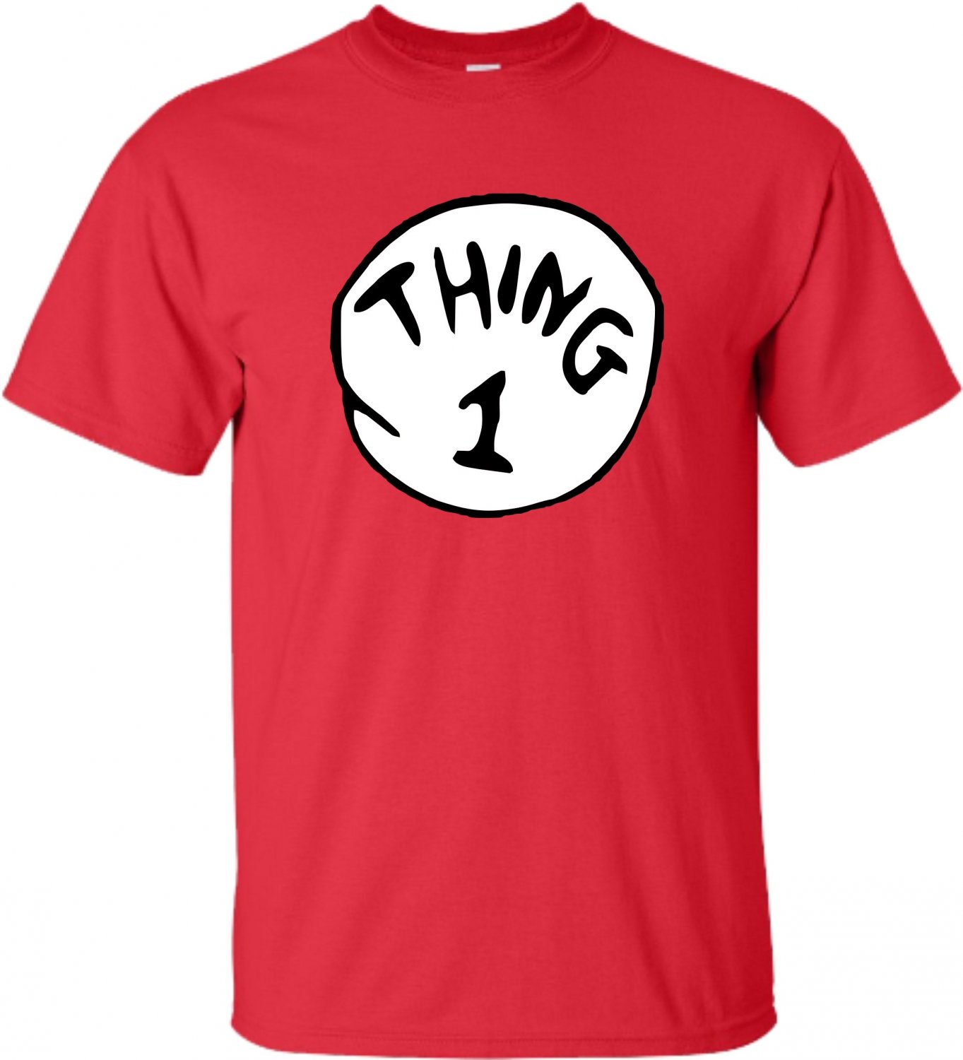 Thing 1 Red T-shirt Dr Seuss Cat in Hat Thing Adult MEDIUM size