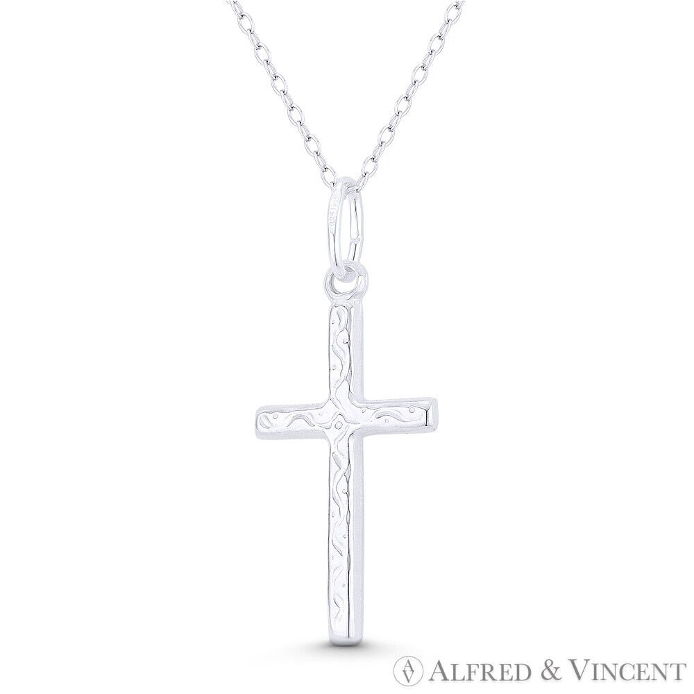 Christian Catholic Cross Wave & Circle Crucifix Pendant in .925 ...