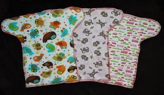 20 Tabbed Prefold Diapers-Girls