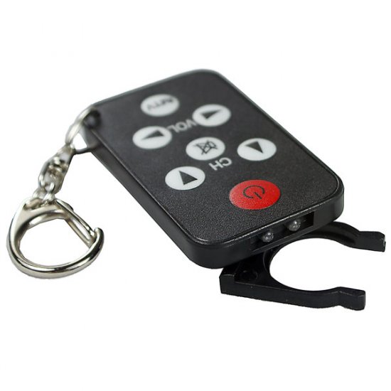 Mini Universal TV Remote Control Keychain, black *NEW*