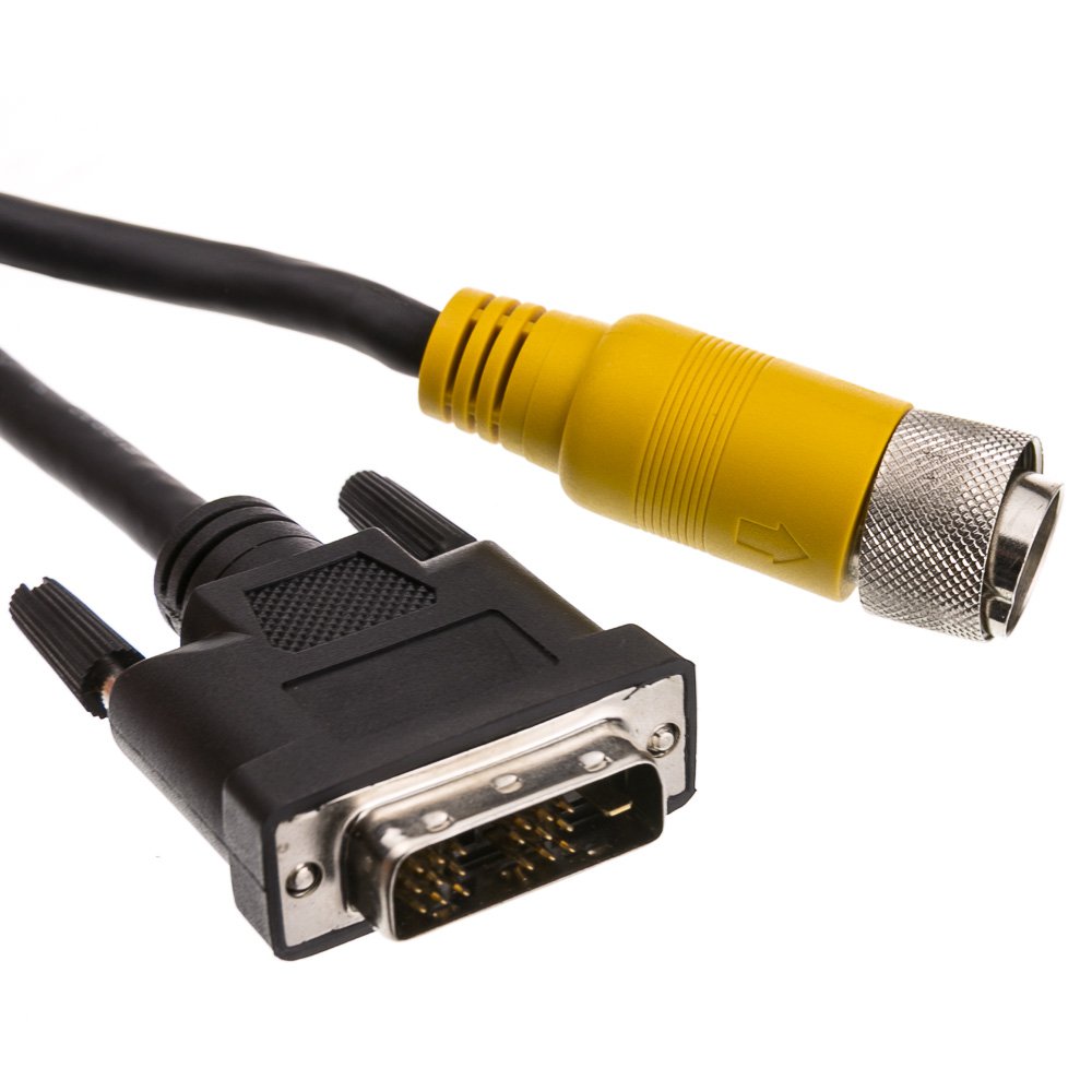 1ft EZ Pull Yellow Male to DVI-D Male Adapter Cable 25V1-08101