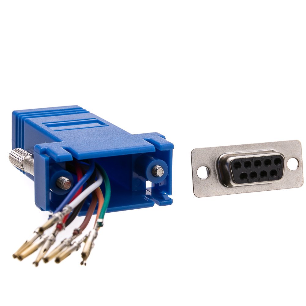 Modular Adapter, Blue, DB9 Female to RJ45 Jack