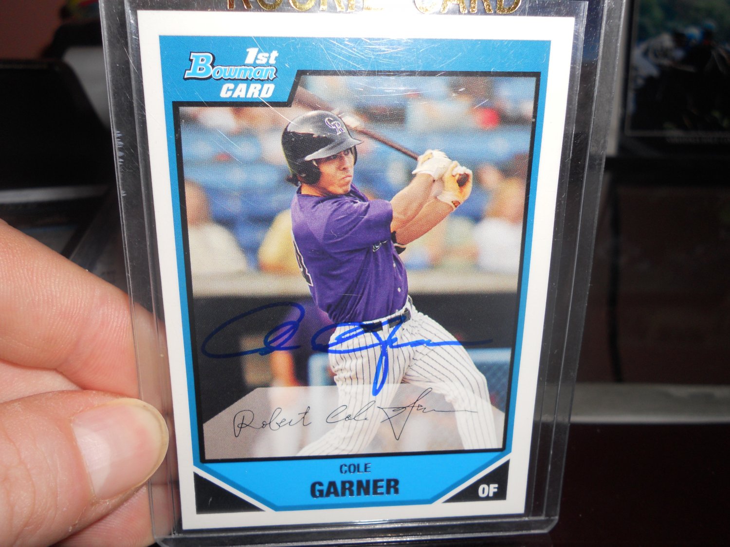 COLE GARNER 2007 BOWMAN PROSPECTS IN-PERSON AUTO ROCKIES