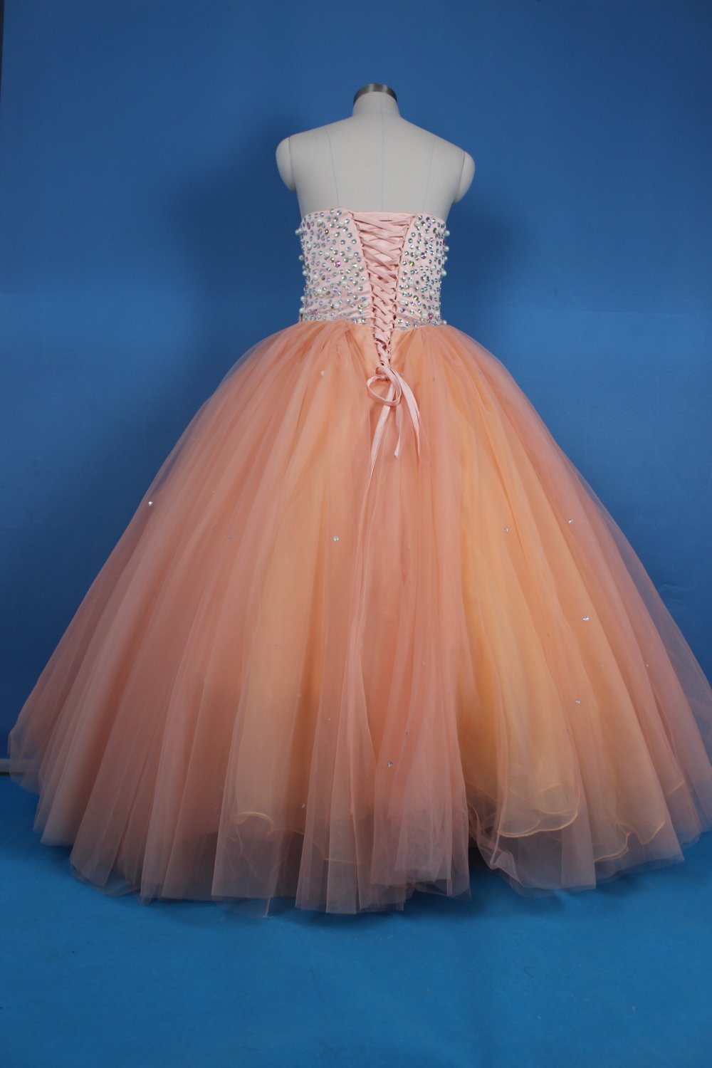 Cream Tulle Bridal Ball Gown Crystal Jewelry Lace Tulle Luxury Wedding ...