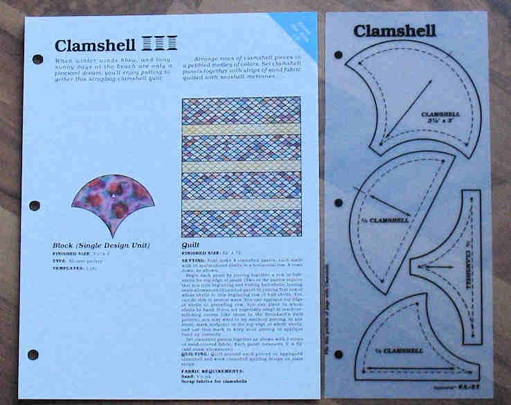 CLAMSHELL Spinning Spools Quilt Pattern w/Template