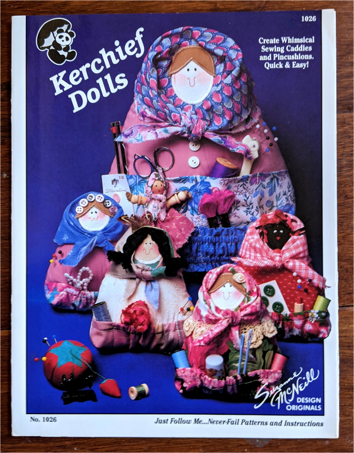 KERCHIEF DOLLS Pattern Make Caddies and Pincushions McNeill 1992